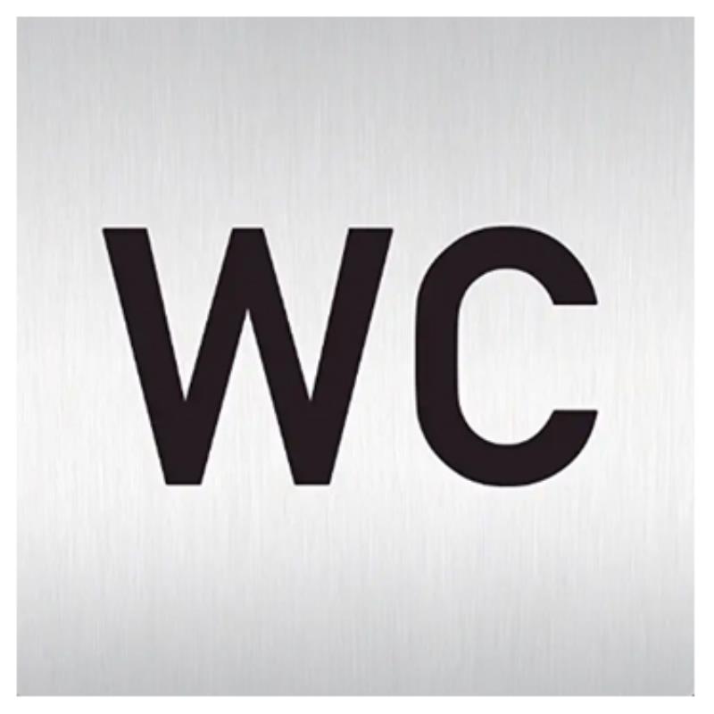 Znak rozlišovací "WC", 60 x 60 mm, samolepící, nerez | Zahrada-domacnost.cz